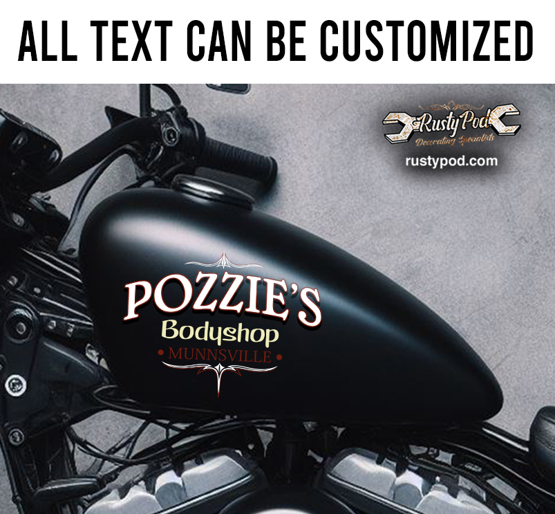 personalized bodyshop pinstriping lettering sticker 11895 - Rustypod Store