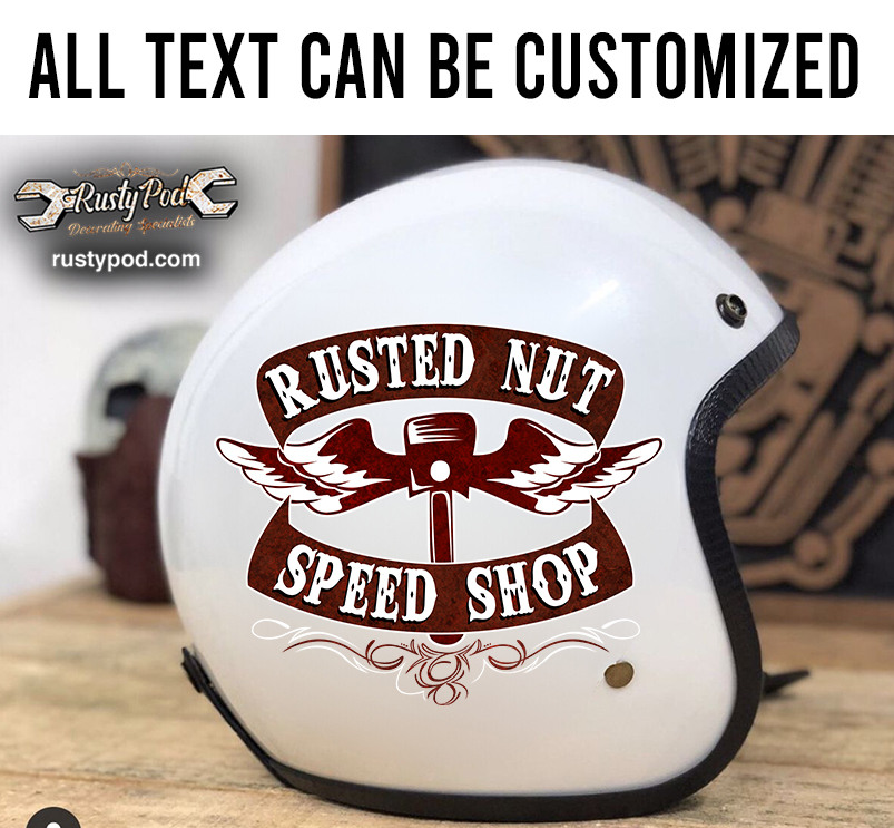 personalized flying piston pinstriping sticker 11901 - Rustypod Store