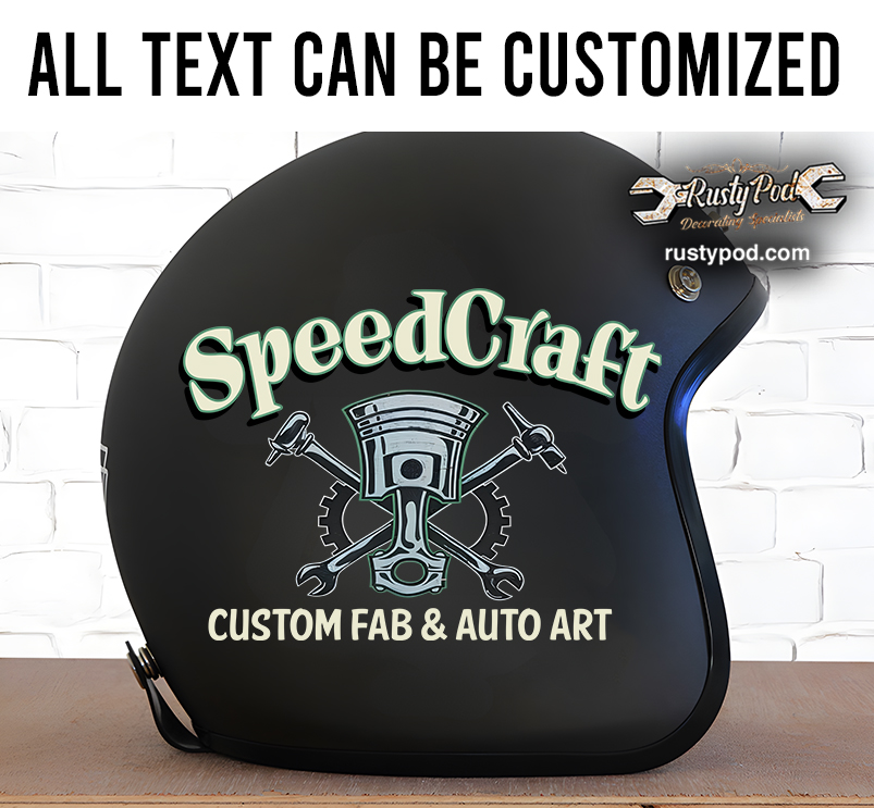 personalized welding and piston lettering fabrication garage sticker ...