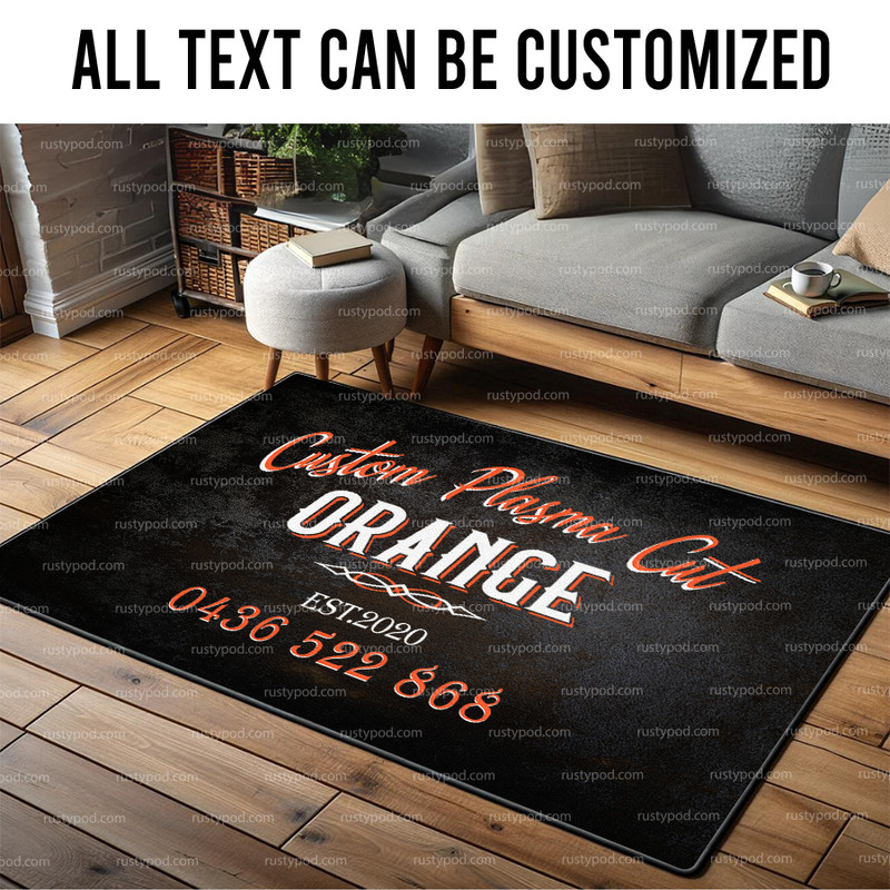 Personalized pinstriping vintage garage rug 10811 - Rustypod Store