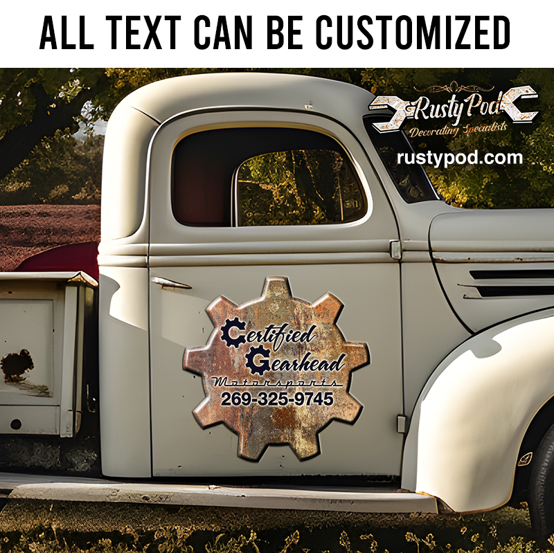 personalized gear head motorsport sticker 11926 - Rustypod Store