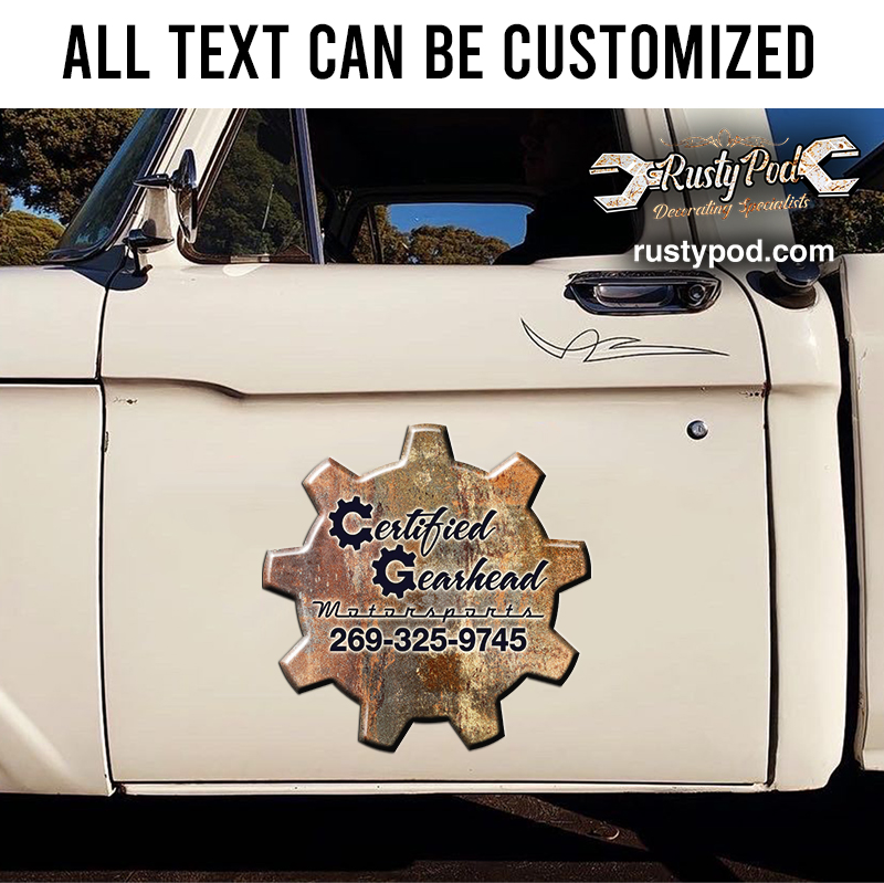 personalized gear head motorsport sticker 11926 - Rustypod Store