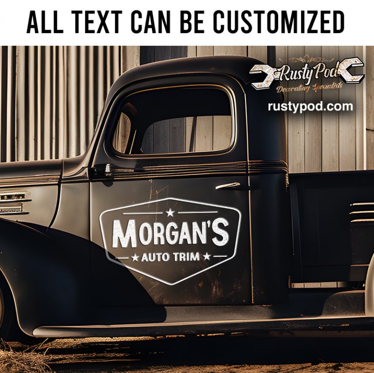 personalized hot rod lettering sticker 11950 - Rustypod Store