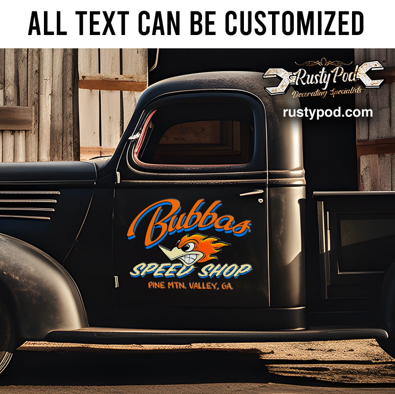 personalized hot rod lettering mr horsepower sticker 11954 - Rustypod Store