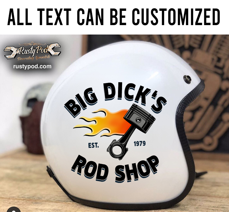 personalized hot rod piston sticker 11982 - Rustypod Store
