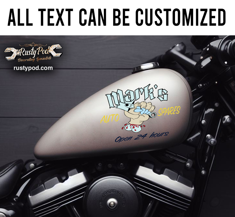 personalized auto garage piston sticker 11983 - Rustypod Store