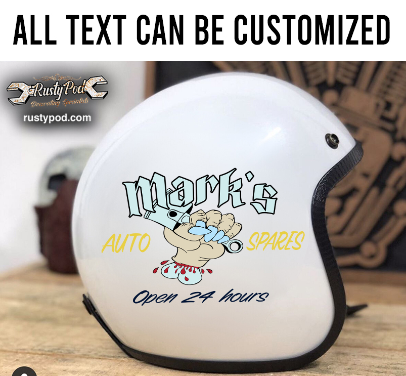 personalized auto garage piston sticker 11983 - Rustypod Store