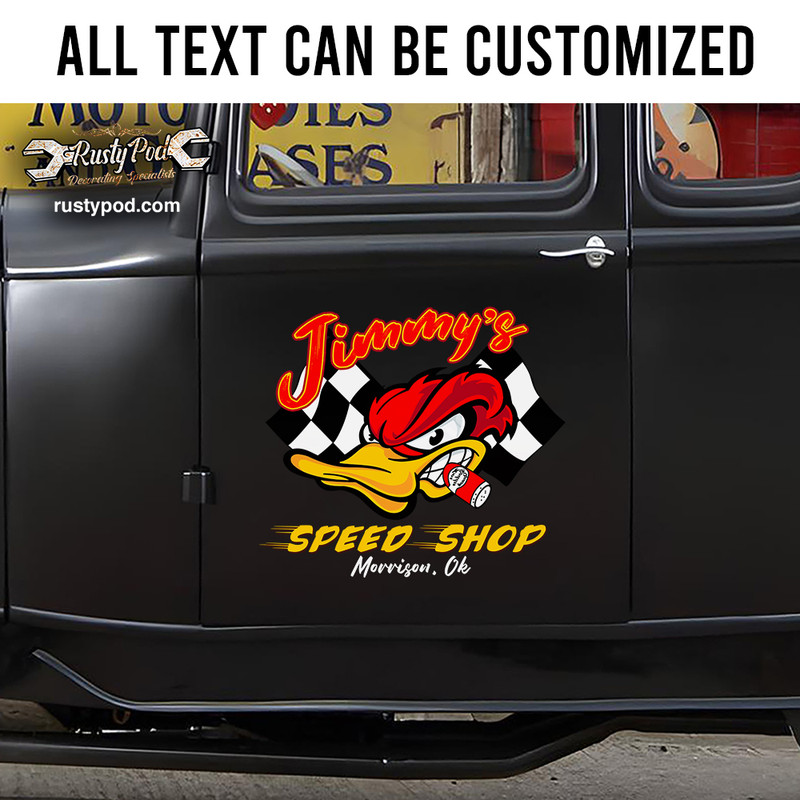 Personalized hot rod mr horsepower speed shop sticker 12000 - Rustypod ...
