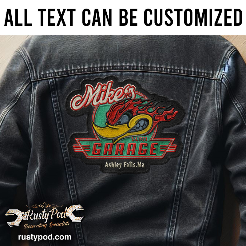 personalized hot rod lettering mr horsepower Embroidered Patch 12023 ...