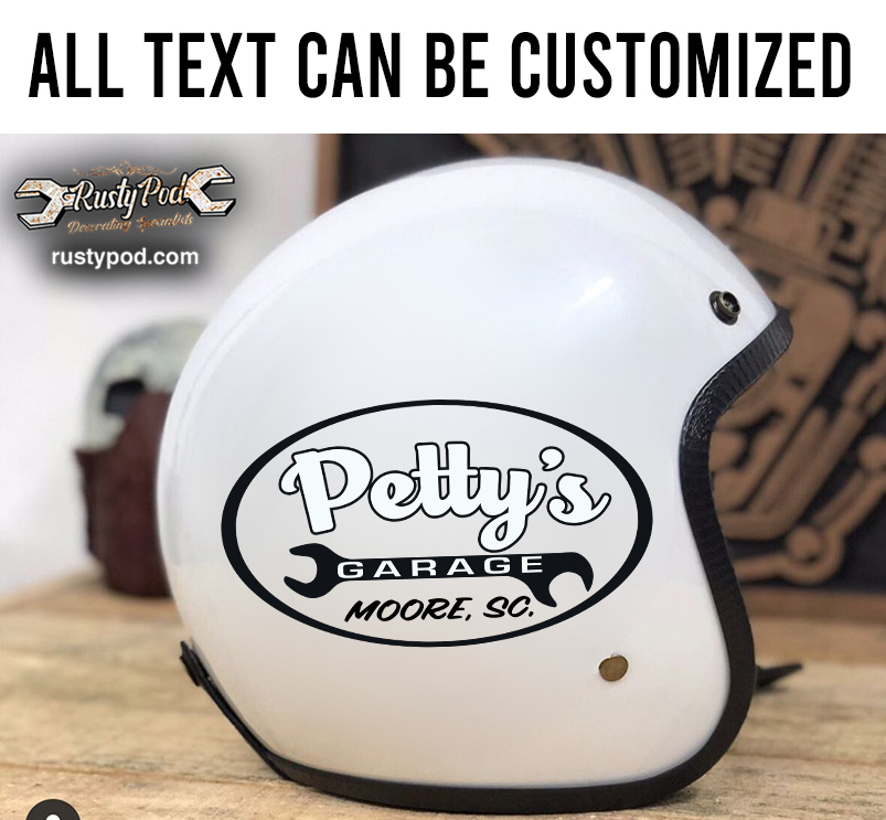 personalized garage lettering wrench sticker 12032 - Rustypod Store