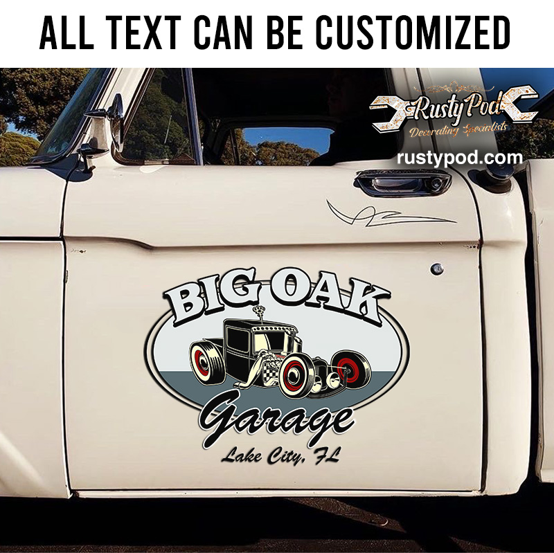 personalized rat rod lettering sticker 12047 - Rustypod Store