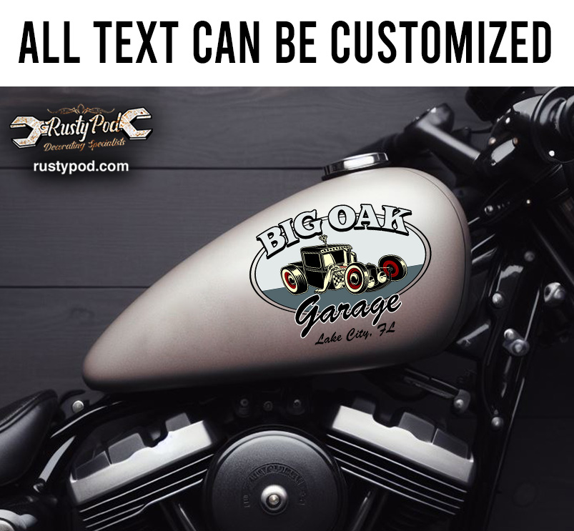 personalized rat rod lettering sticker 12047 - Rustypod Store