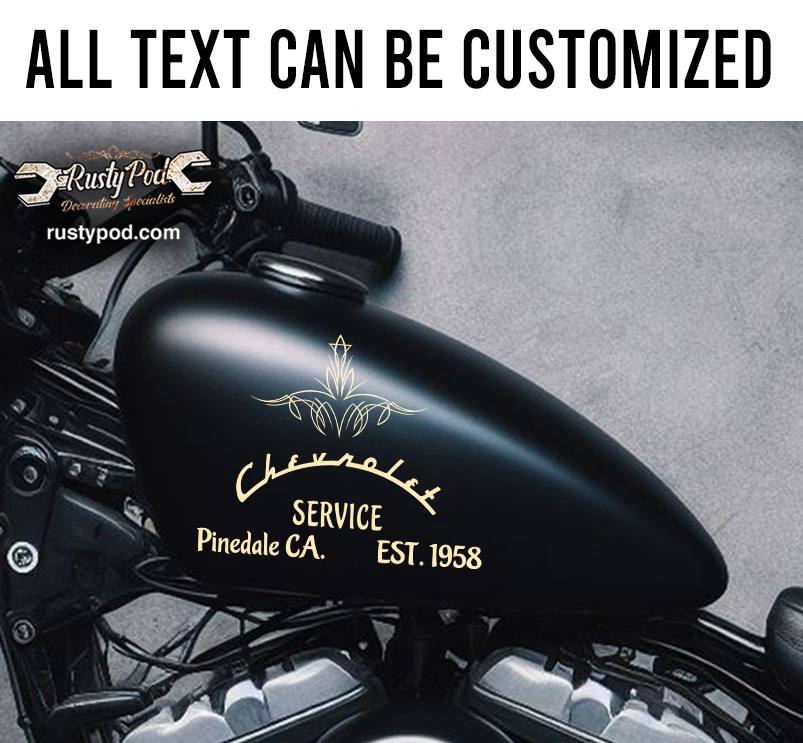 personalized chevrolet service pinstriping sticker 12048 - Rustypod Store