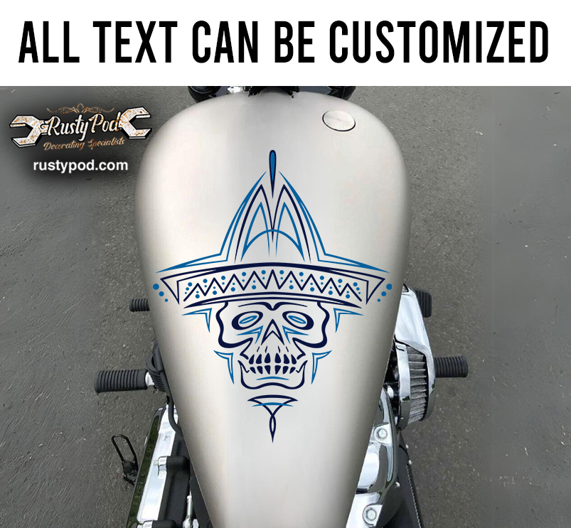 sugar skull pinstriping sticker 12053 - Rustypod Store