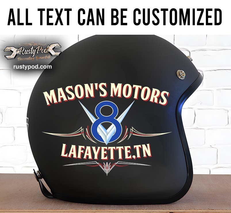 personalized pinstriping art v8 engine hot rod sticker 12062 - Rustypod ...