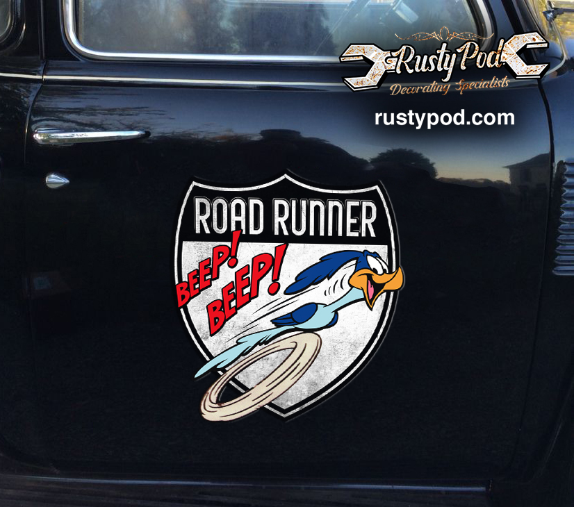 2 pcs ROADRUNNER BEEP BEEP | hot rod garage vinyl sticker 10071 ...