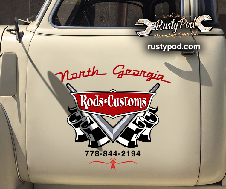 personalized rods and customs lettering vinyl sticker 10497 - Rustypod ...