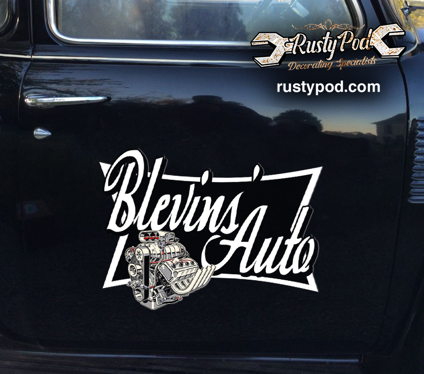 Personalized big block engine lettering vinyl sticker 10802 - Rustypod ...