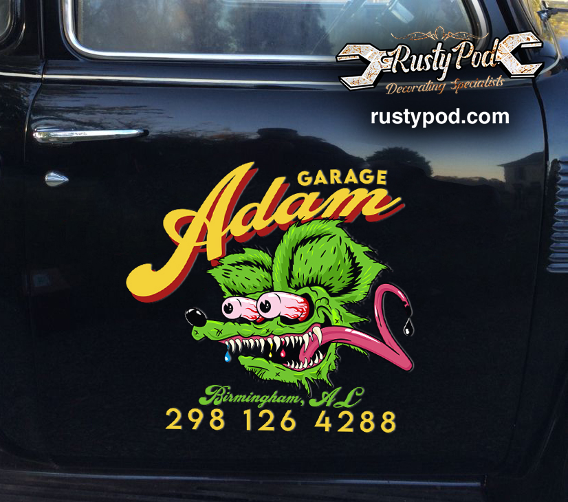 personalized Rat fink Garage Workshop sticker 11231 - Rustypod Store