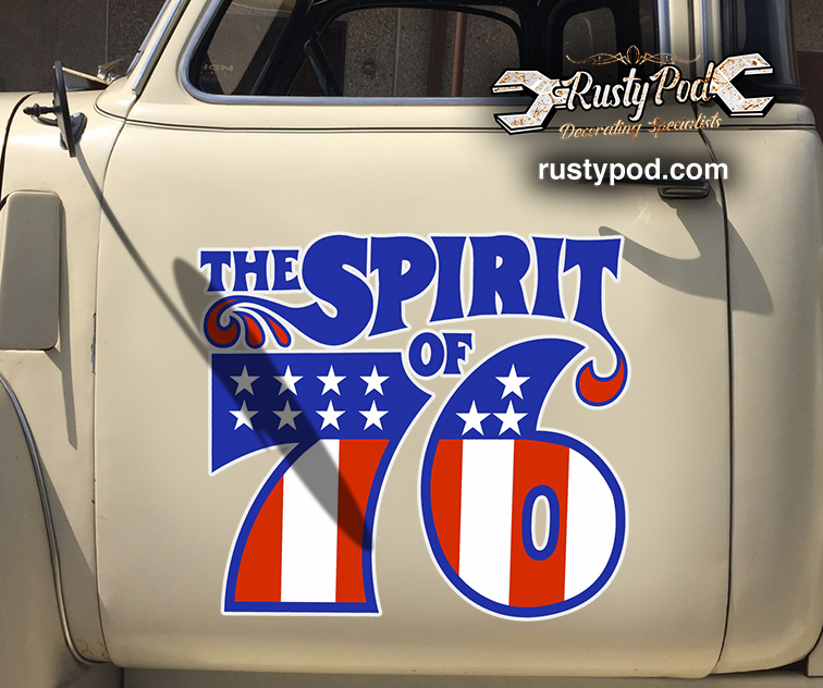 sprit of 76 hot rod sticker 11366 - Rustypod Store