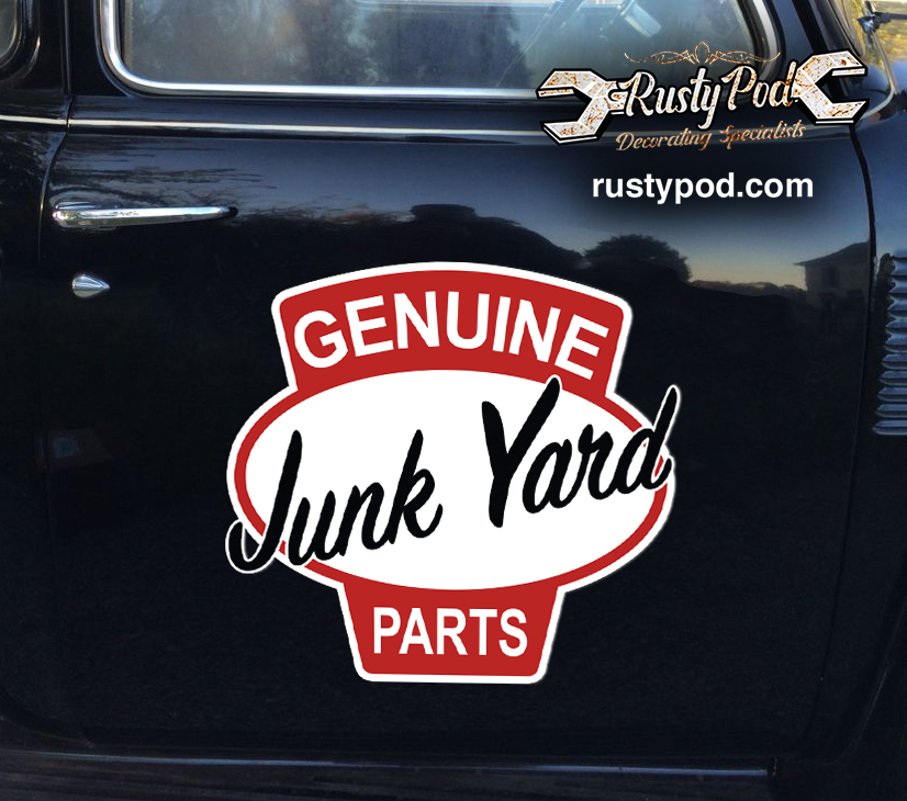 Personalized Genuine Junk Yard Parts sticker 11368 - Rustypod Store