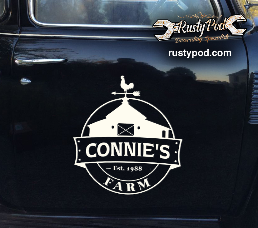 Personalized farm house sticker 11427 - Rustypod Store