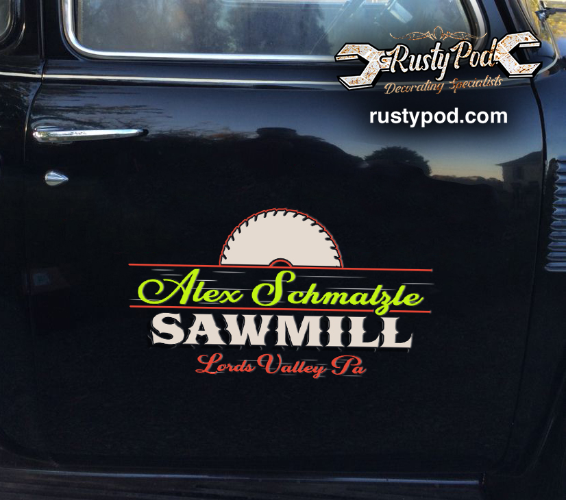 Personalized saw carpenter lettering sticker 11477 - Rustypod Store