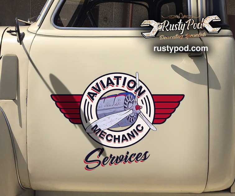 Aviation mechanic services sticker 11491 - Rustypod Store