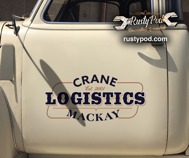 Personalized pinstriping for logistics company sticker 11543 - Rustypod ...