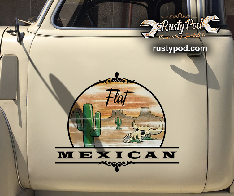 Personalized mexican lettering sticker 11551 - Rustypod Store