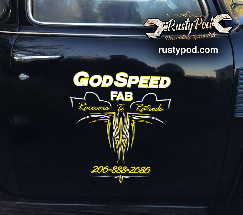 Personalized pinstriping lettering sticker 11689 - Rustypod Store