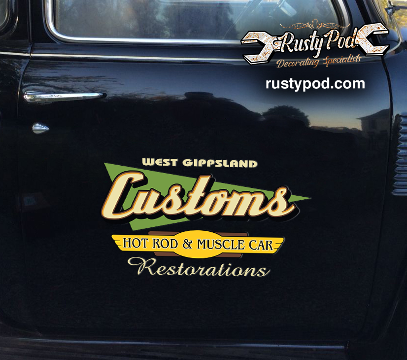 personalized hot rod and muscle car restorations sticker 11970 ...