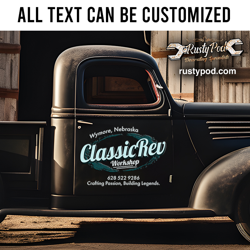 personalized distressed look garage lettering sticker 12078 - Rustypod ...