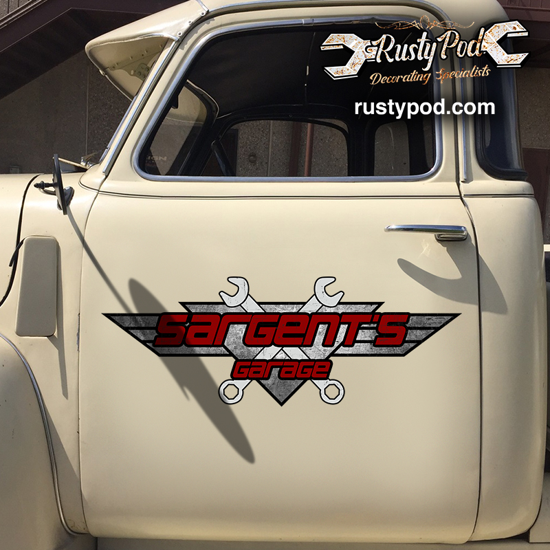 personalized vehicle lettering garage sticker 12100 - Rustypod Store