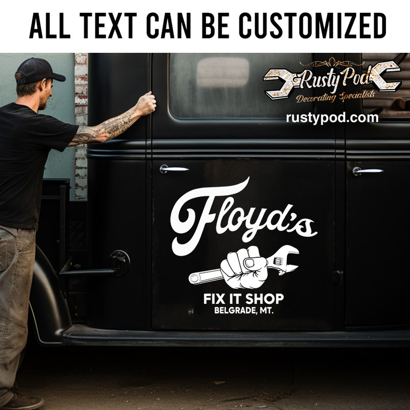 personalized fix it shop garage lettering vintage truck lettering ...