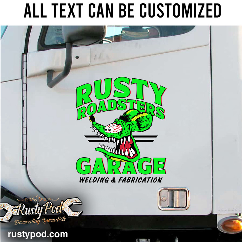 personalized rat rod door art rat fink garage sticker 12177 - Rustypod ...