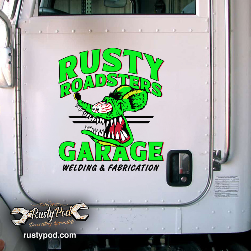 personalized rat rod door art rat fink garage sticker 12177 - Rustypod ...