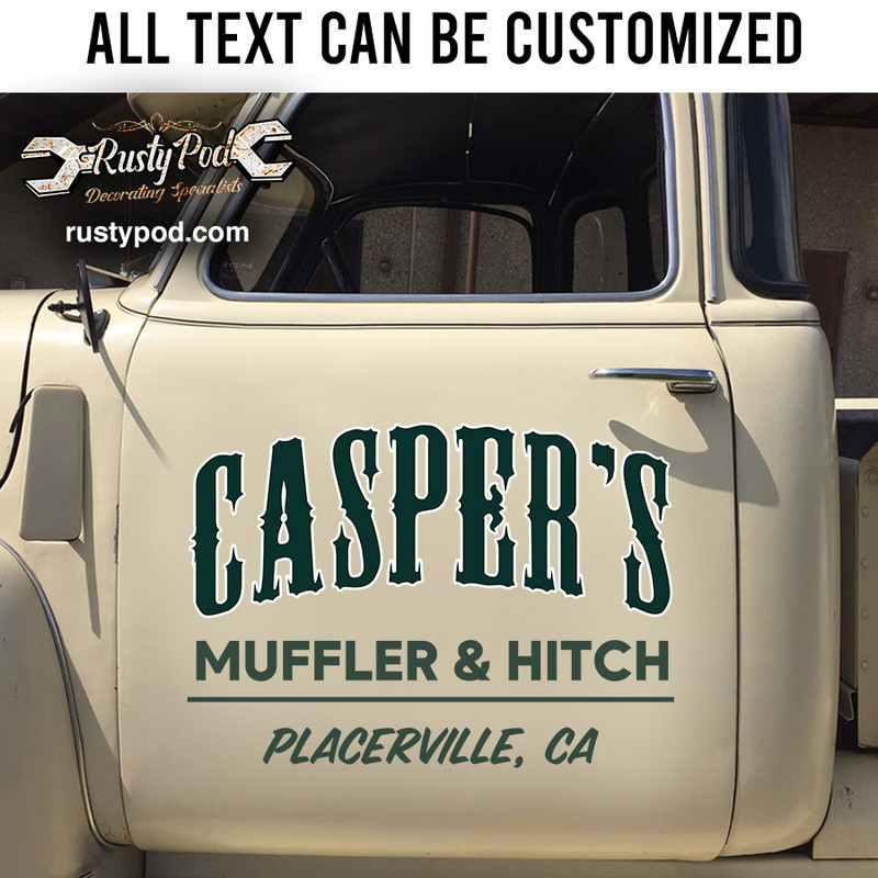personalized old school truck lettering hot rod garage vintage ...