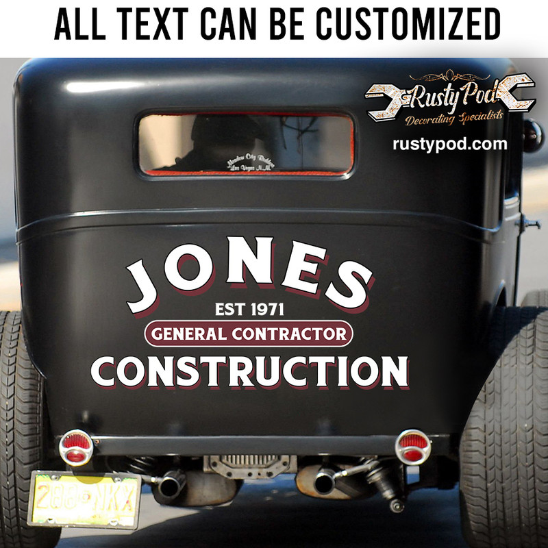 personalized construction company sign door art lettering sticker 12212 ...