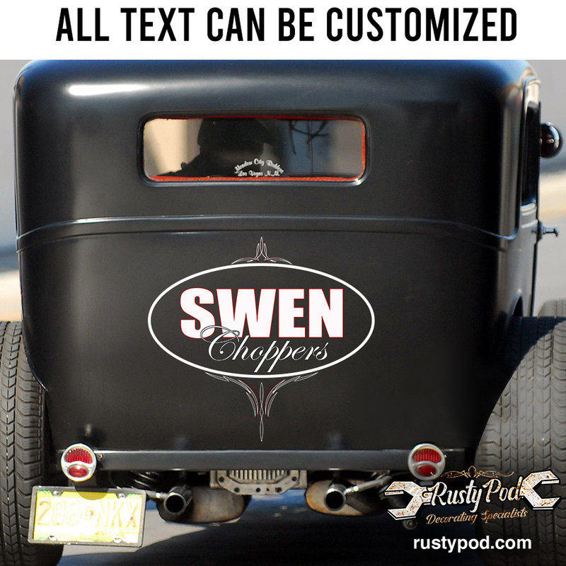 personalized pinstriping chopper lettering sticker 12240 - Rustypod Store
