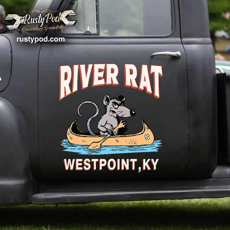 personalized river rat rat rod lettering hand paint sticker 12241 ...